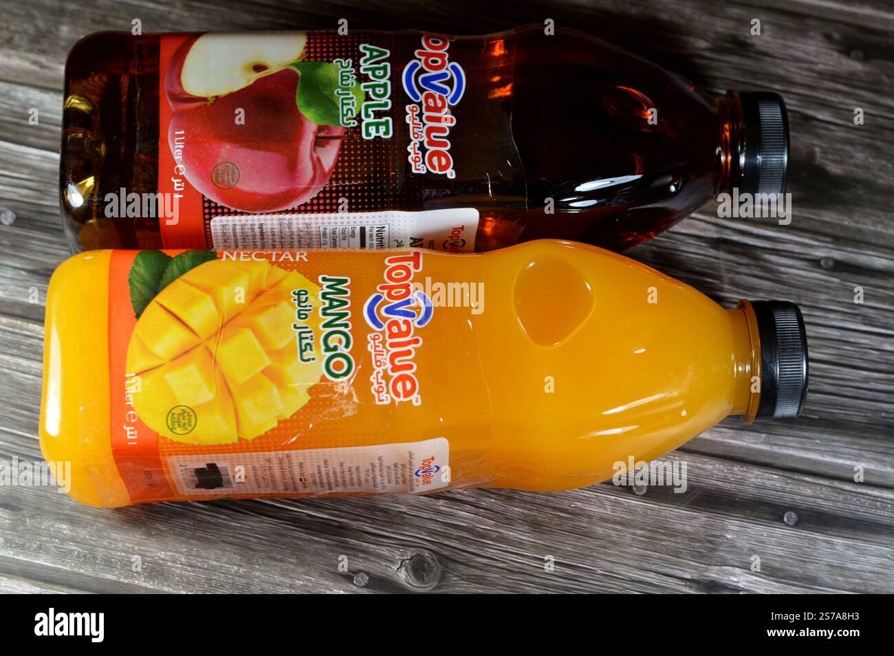 Cairo, Egypt, December 28 2024: Top Value mango and apple nectar of ...