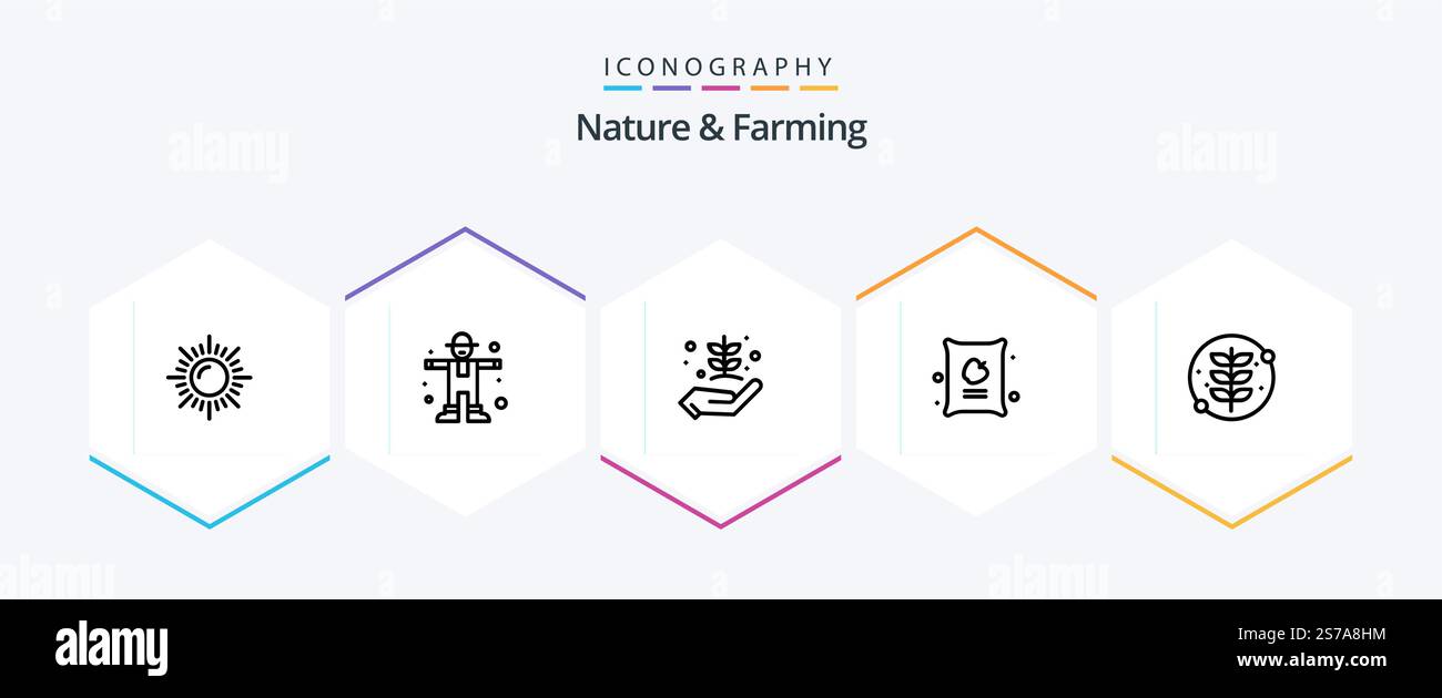 Nature And Farming 25 Line icon pack including leaf. bag. farming ...