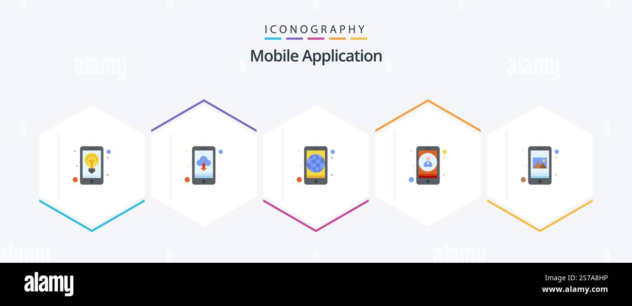 Mobile Application 25 Flat icon pack including application. login. worldwide. user. app Stock ...
