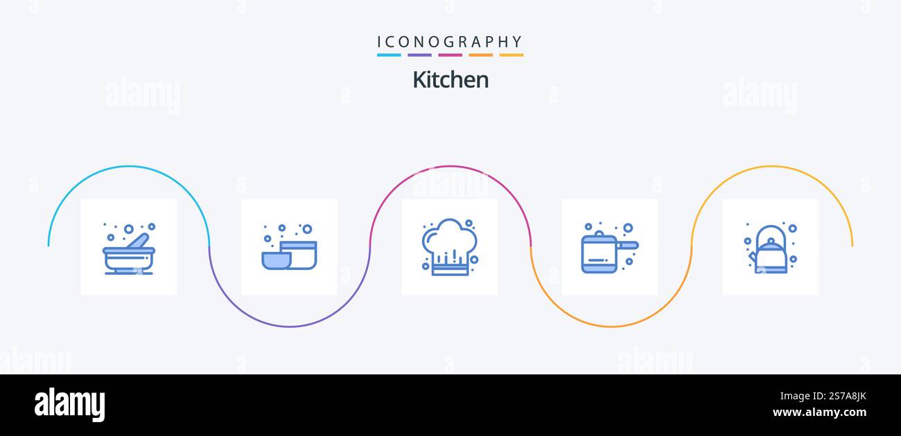 Kitchen Blue 5 Icon Pack Including . tea. cook. pot. rice cooker Stock ...
