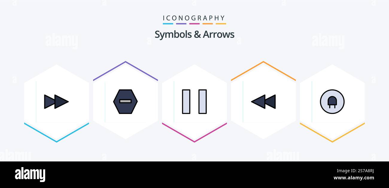 Symbols and Arrows 25 FilledLine icon pack including . charge Stock ...