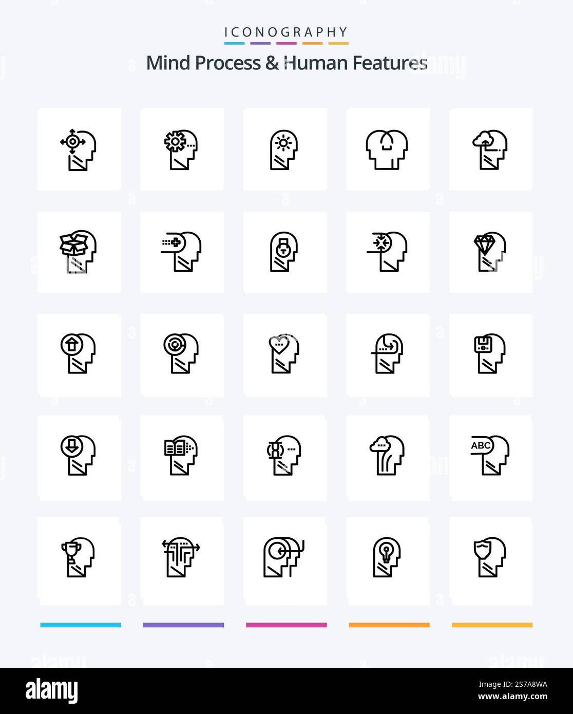 Creative Mind Process And Human Features 25 OutLine icon pack Such As ...