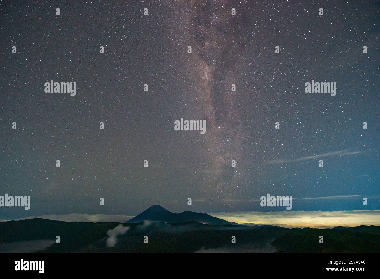 Time lapse The Milky Way spins over Mount Bromo volcanoes. The Milky ...