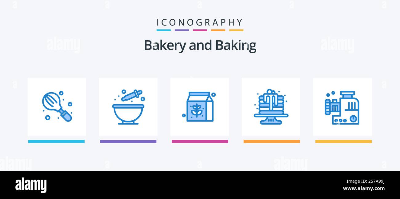 Baking Blue 5 Icon Pack Including meat chopper. dessert. dye. cake ...