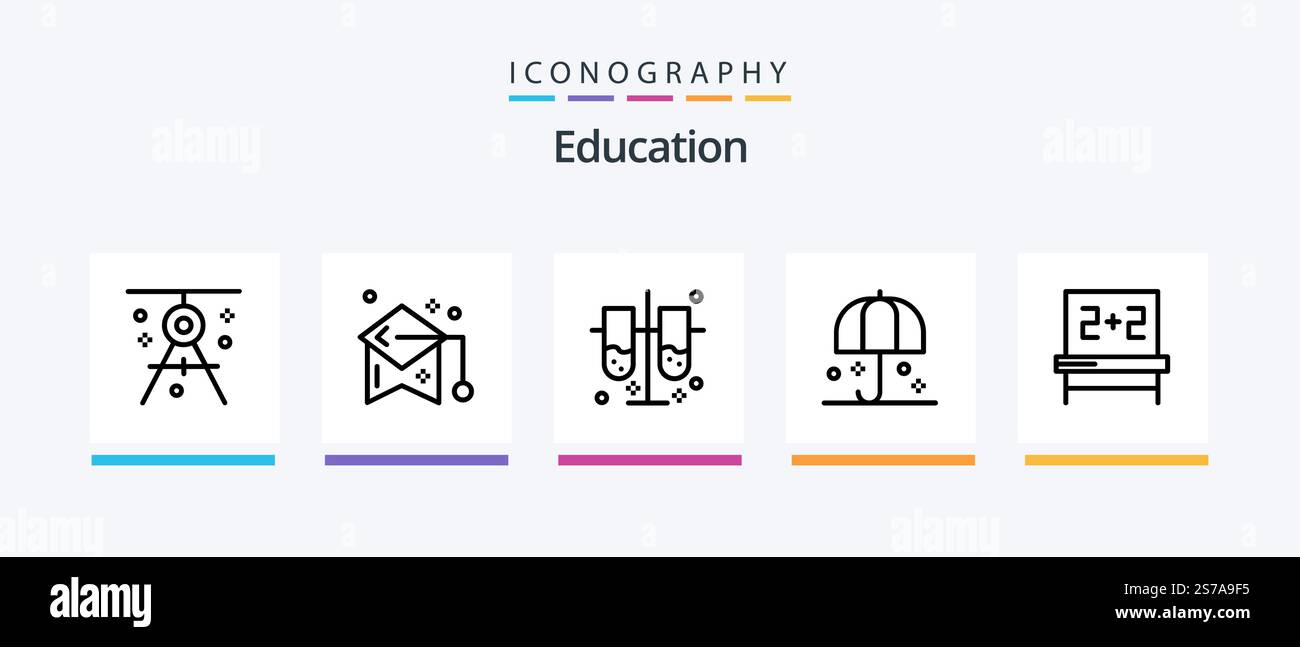 Education Line 5 Icon Pack Including space. orbit. safety. astronomy ...
