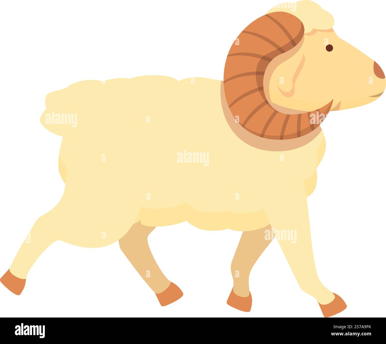 Walking ram icon cartoon vector. Goat animal. Farm wild. Walking ram ...