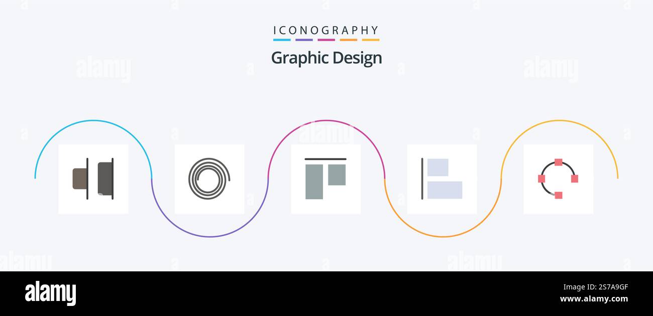 Design Flat 5 Icon Pack Including . align. path Stock Vector Image ...