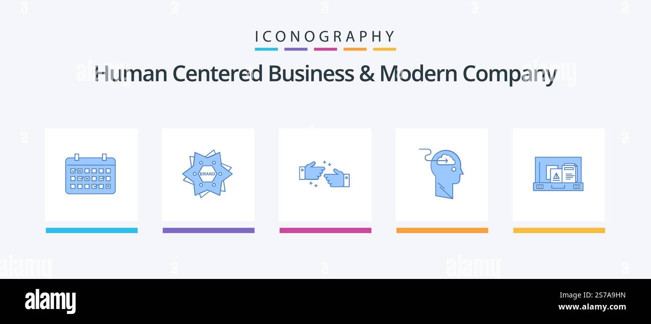 Human Centered Business And Modern Company Blue 5 Icon Pack Including ...
