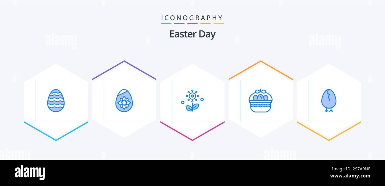 Easter 25 Blue icon pack including . happy. basket. baby. chicken Stock ...