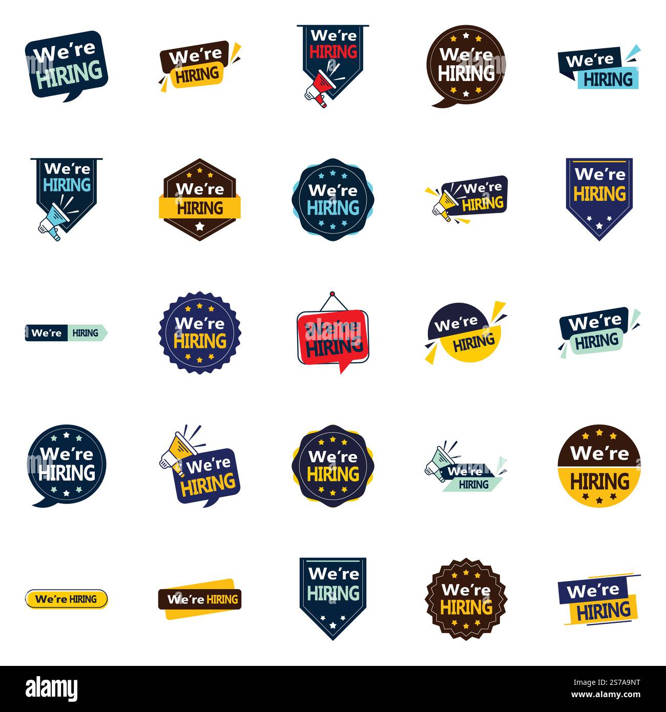 25 Unique We’re Hiring Vector Elements for Job Fair Promotions Stock ...