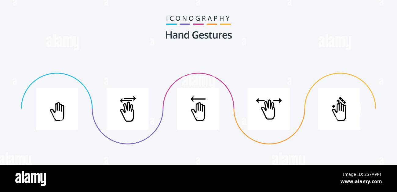 Hand Gestures Line 5 Icon Pack Including three fingers. hand. left ...