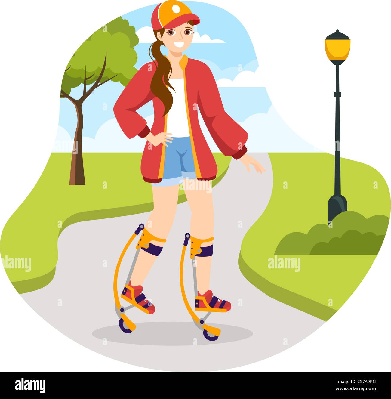Powerbocking Sport Illustration with Jumping Boots for Web Banner or ...