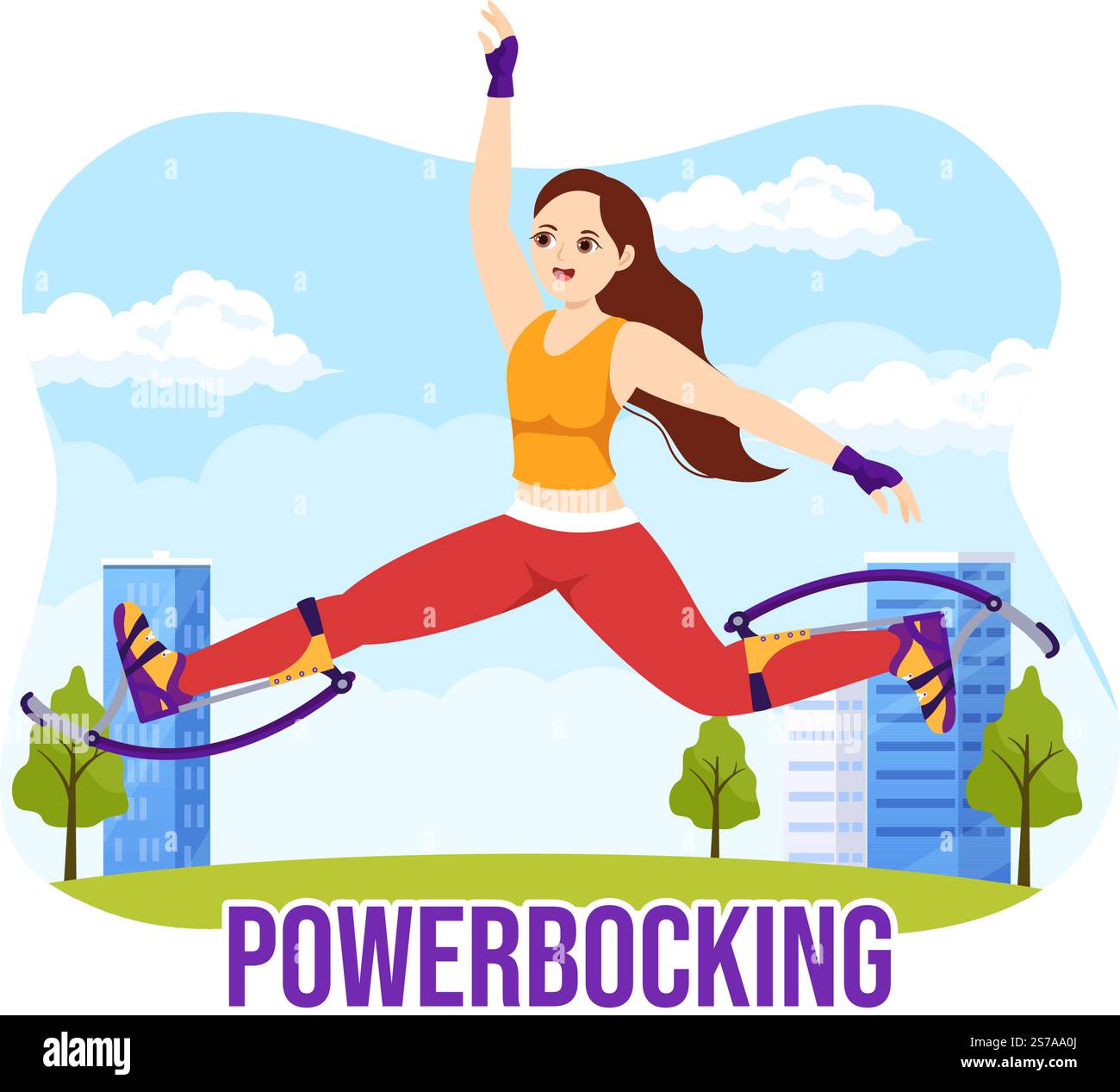 Powerbocking Sport Illustration with Jumping Boots for Web Banner or ...