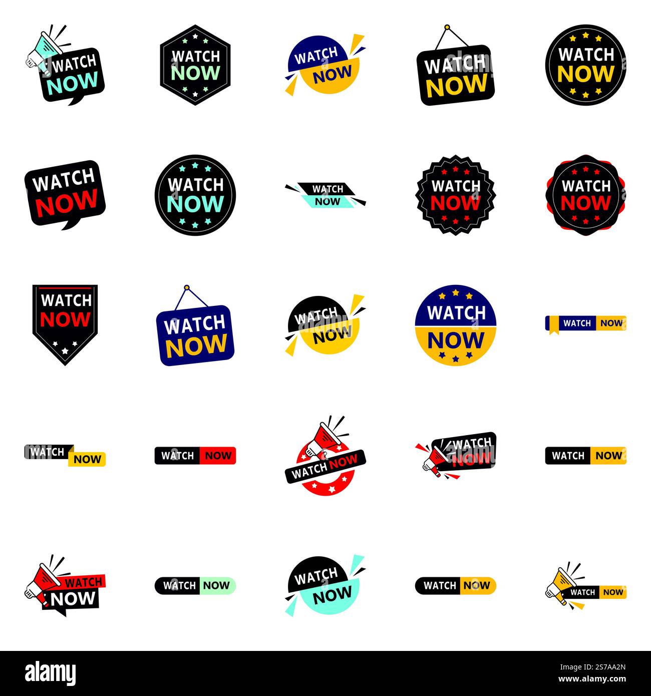 25 Impressive Watch Now Banners to Help You Stand Out Stock Vector ...