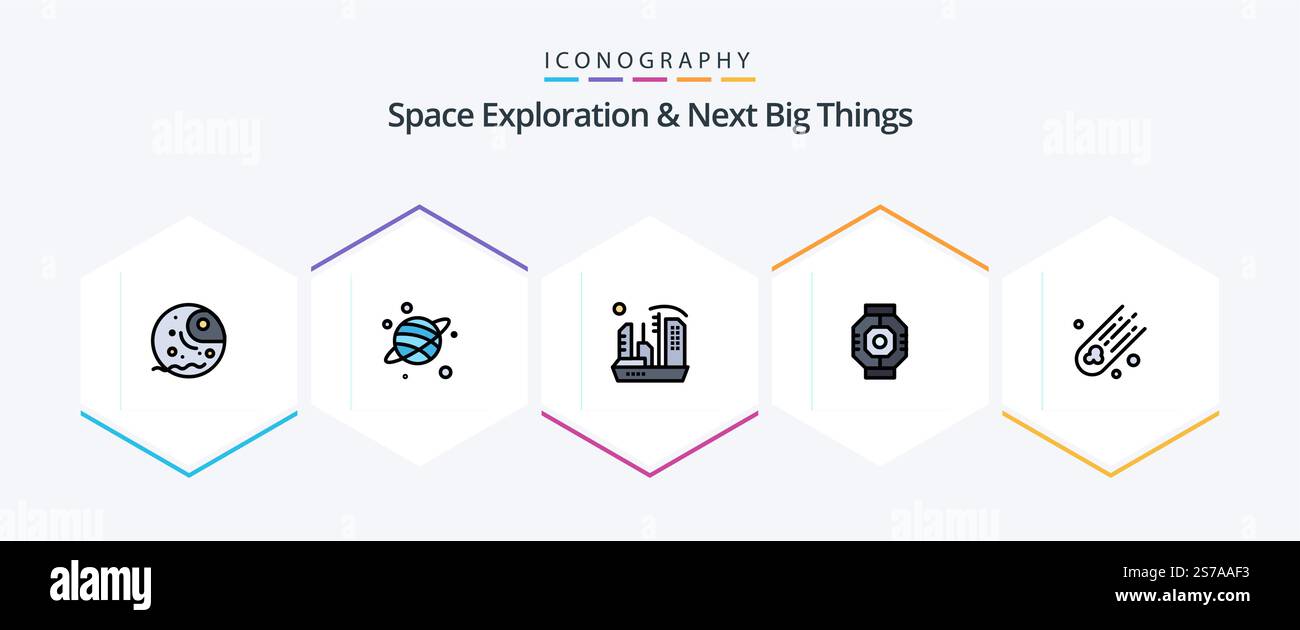 Space Exploration And Next Big Things 25 FilledLine icon pack including ...