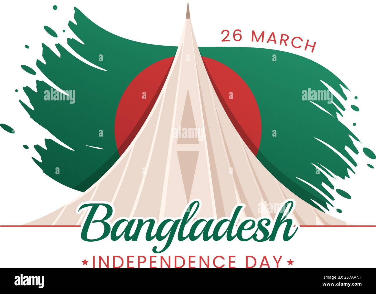 Happy Independence Day of Bangladesh on March 26th Illustration with ...