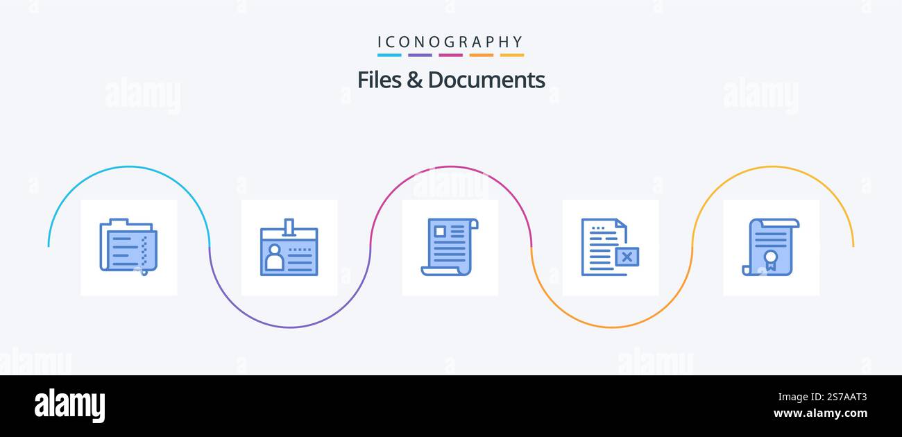 Files And Documents Blue 5 Icon Pack Including document. data. id ...