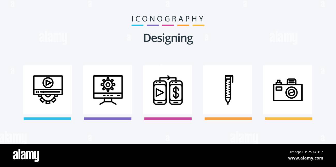 Designing Line 5 Icon Pack Including . design. design. scale. material ...
