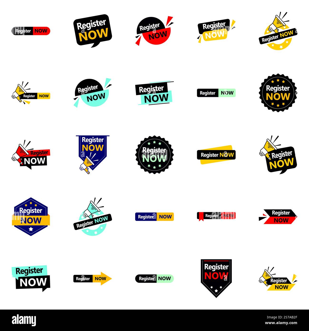 25 Modern Typographic Designs for Register Now Stock Vector Image & Art ...