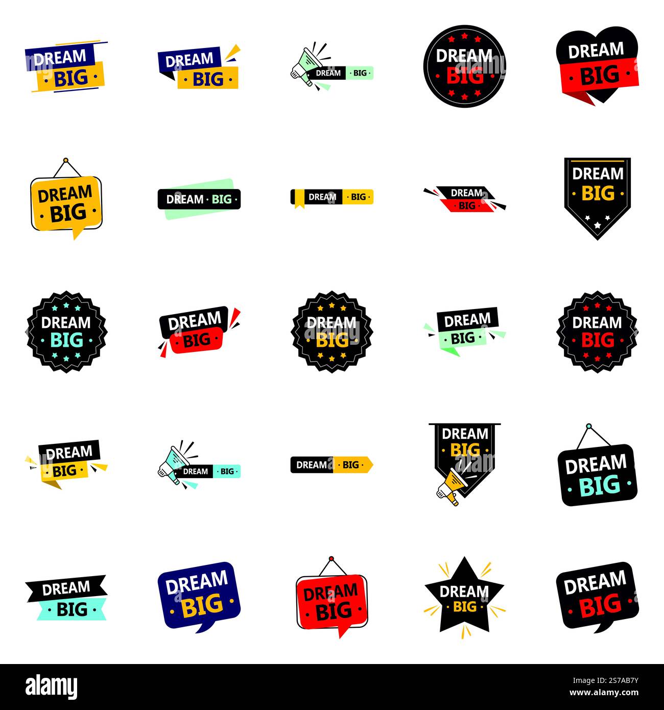 Dream Big Unique Vector Elements for a big dream identity 25 pack Stock ...