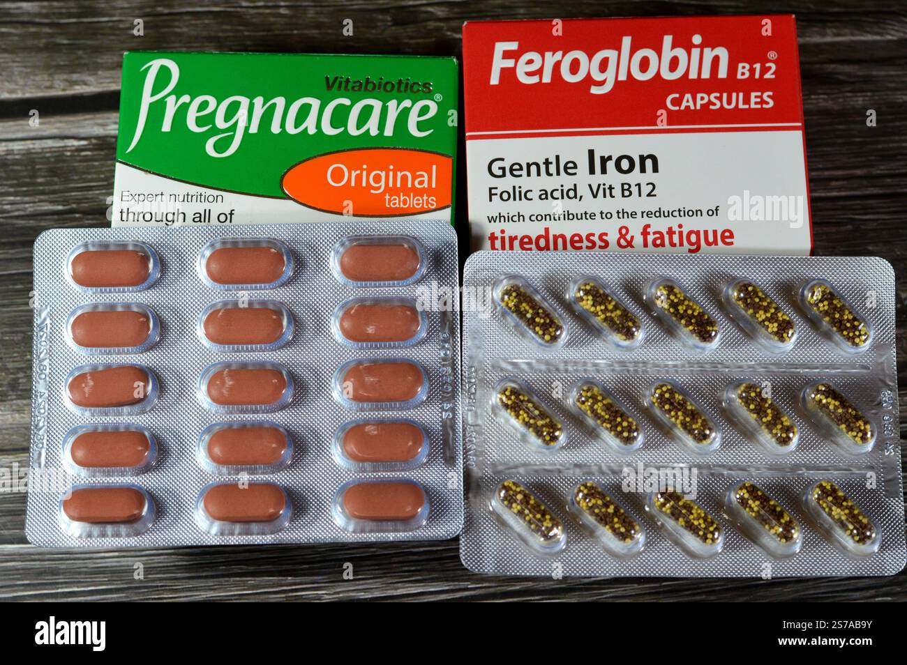 Cairo, Egypt, January 2 2025: Vitabiotics CO vitamins of Feroglobin and ...