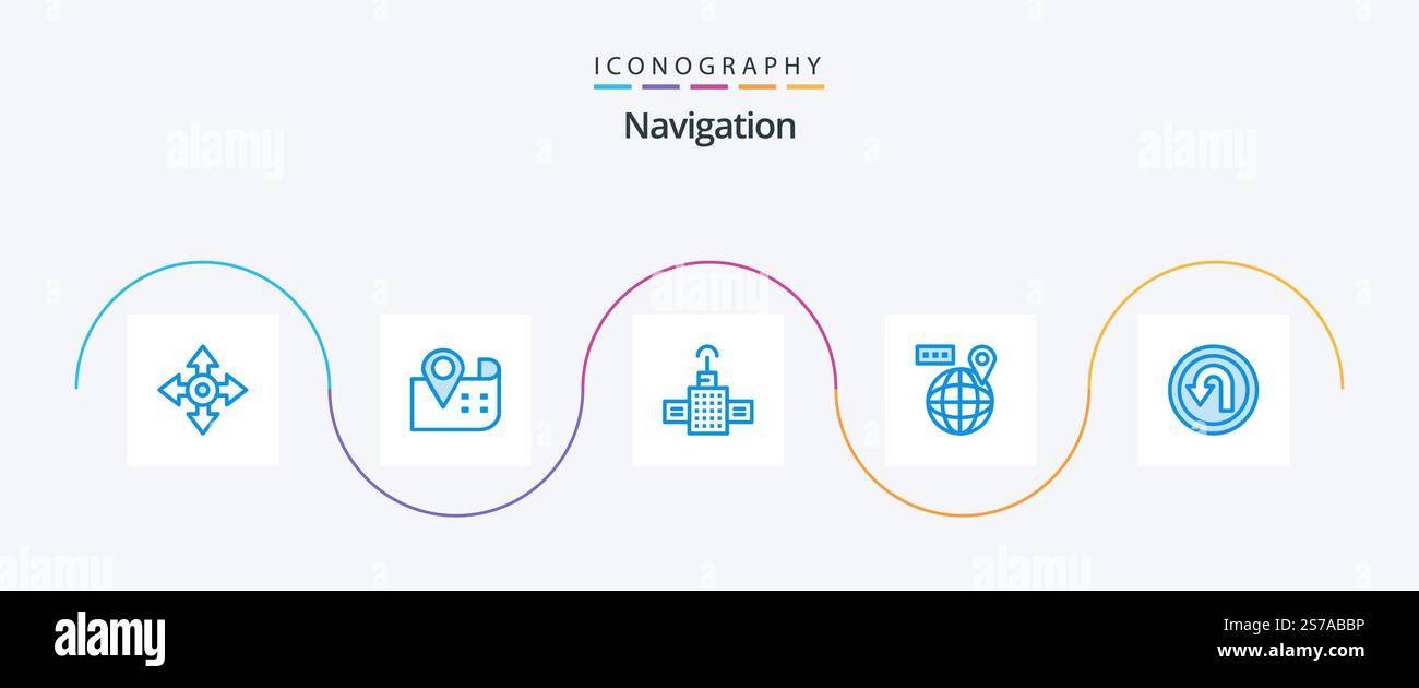 Navigation Blue 5 Icon Pack Including way. back. navigation. arrow ...
