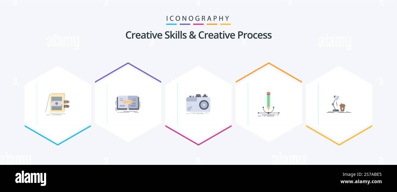 Creative Skills And Creative Process 25 Flat icon pack including pen ...