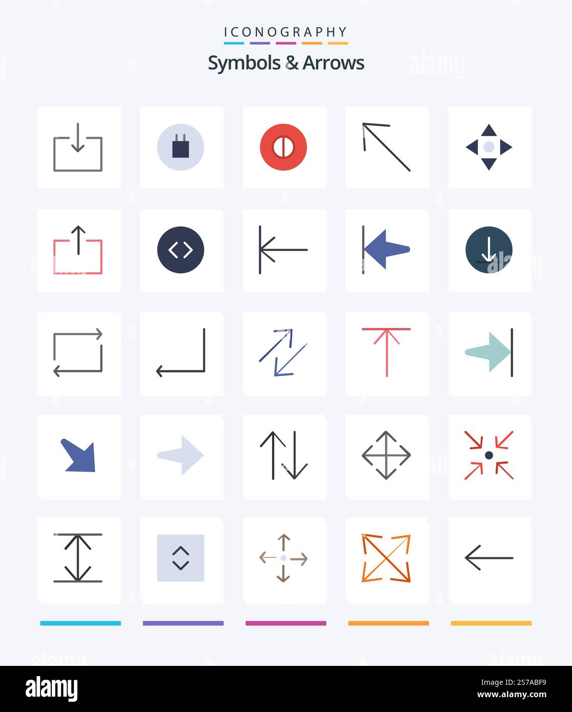 Creative Symbols & Arrows 25 Flat icon pack Such As enlarge. arrows. up ...