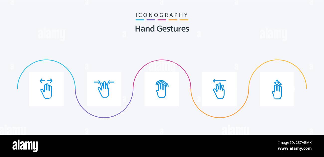 Hand Gestures Blue 5 Icon Pack Including left. hand cursor. three ...