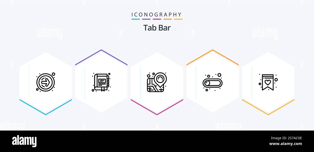 Tab Bar 25 Line icon pack including wish list. favorite. location ...