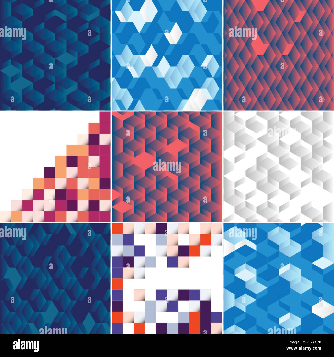 Seamless pattern of colorful blocks with a shadow effect EPS10 vector ...