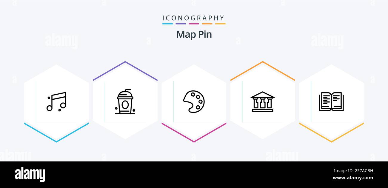 Map Pin 25 Line icon pack including . . tools. school. book Stock ...