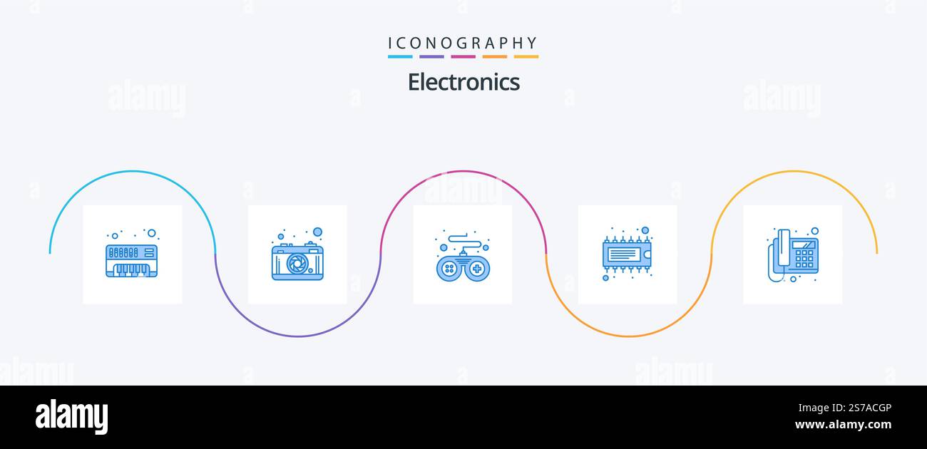Electronics Blue 5 Icon Pack Including device. phone. device. call ...