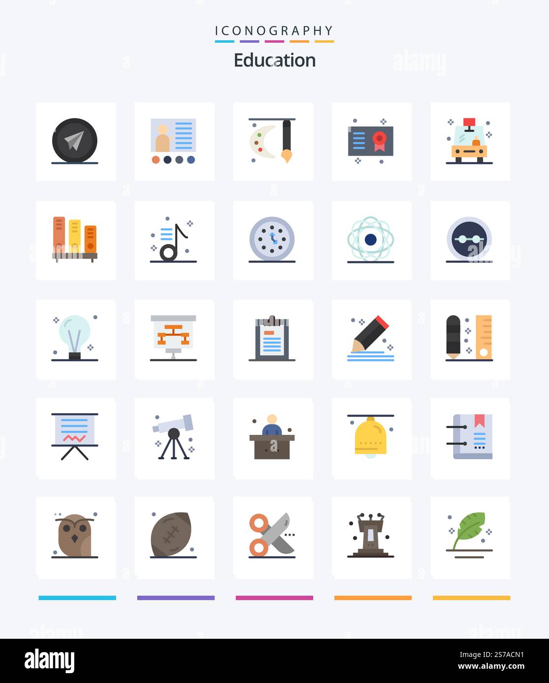 Creative Education 25 Flat icon pack Such As certificate. academic ...