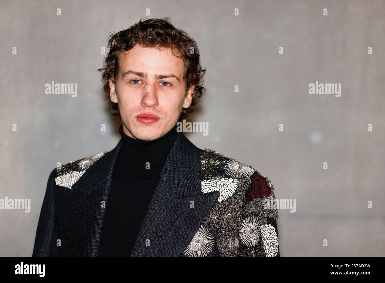 Milan, Italy. 18th Jan, 2025. Mattia Carrano poses before the Emporio ...