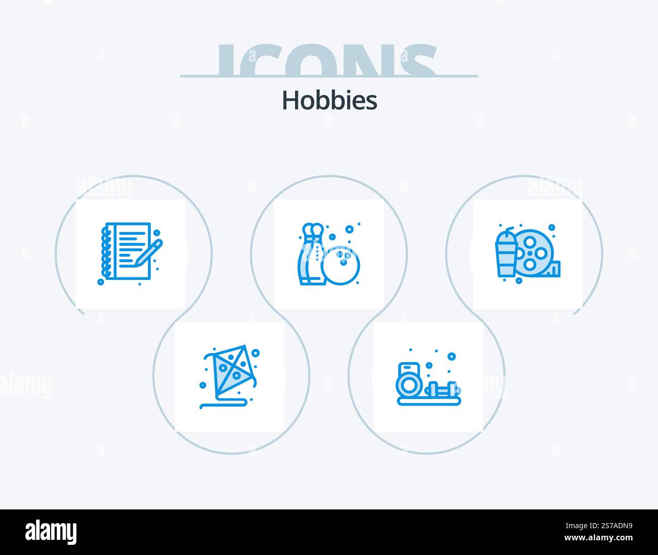 Hobbies Blue Icon Pack 5 Icon Design. hobby. drink. hobby. real ...