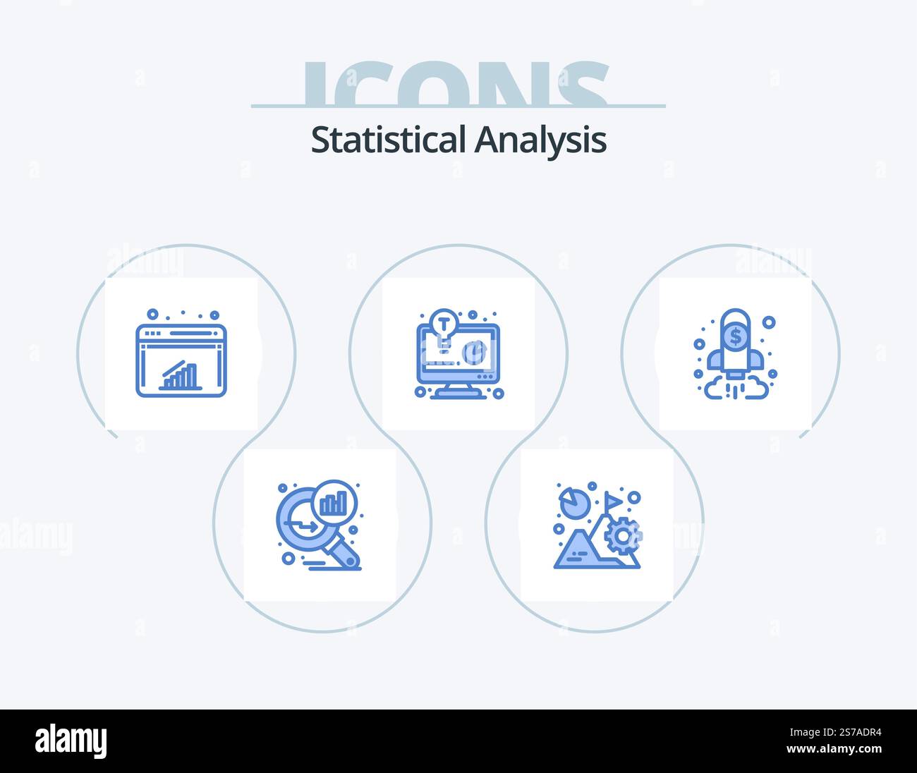 Statistical Analysis Blue Icon Pack 5 Icon Design. analysis. business ...