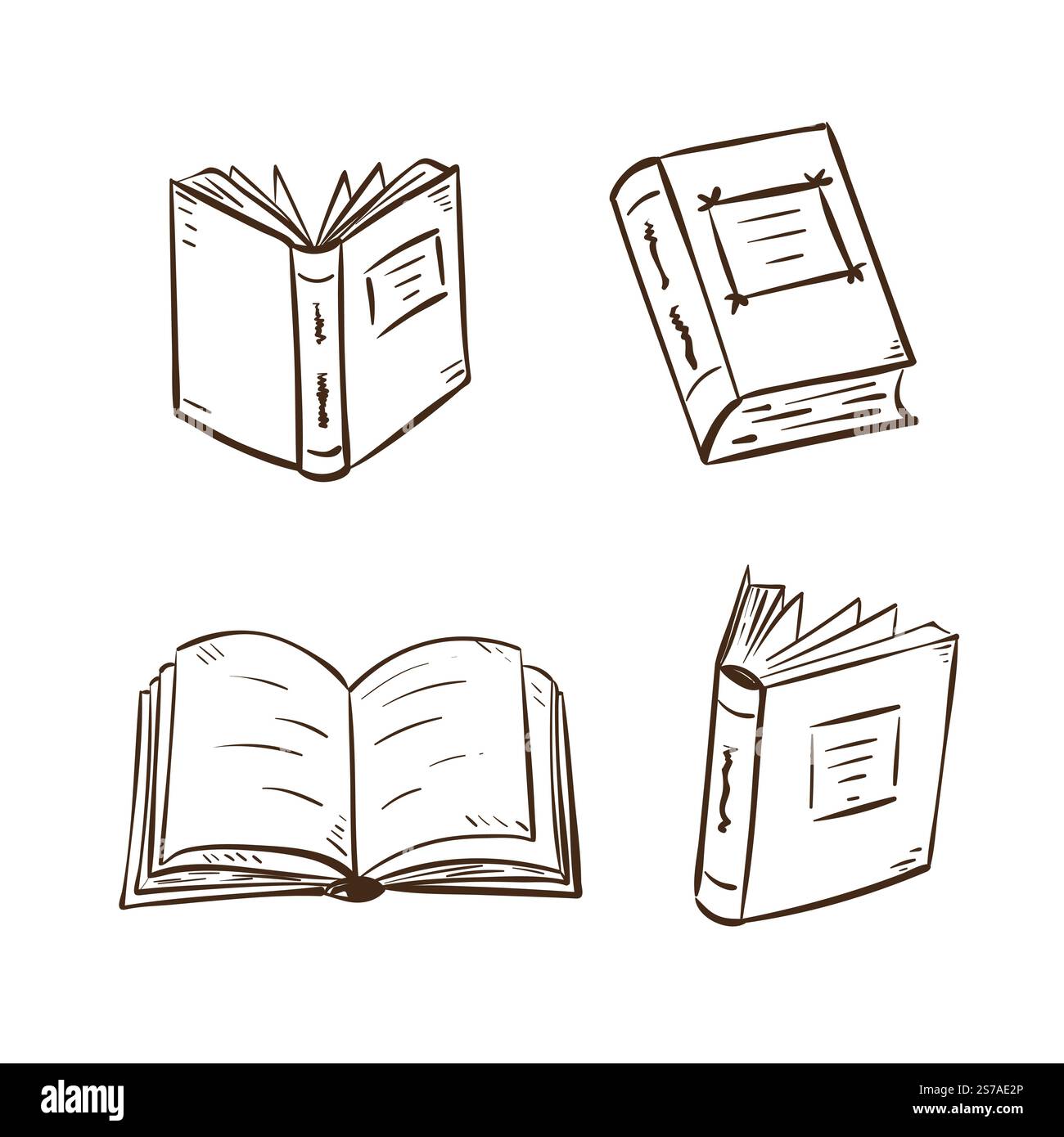 Hand drawn books set. Vector doodle illustration Stock Vector Image ...