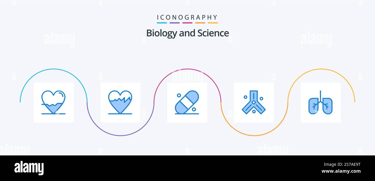 Biology Blue 5 Icon Pack Including . anatomy. medical. science. cells ...