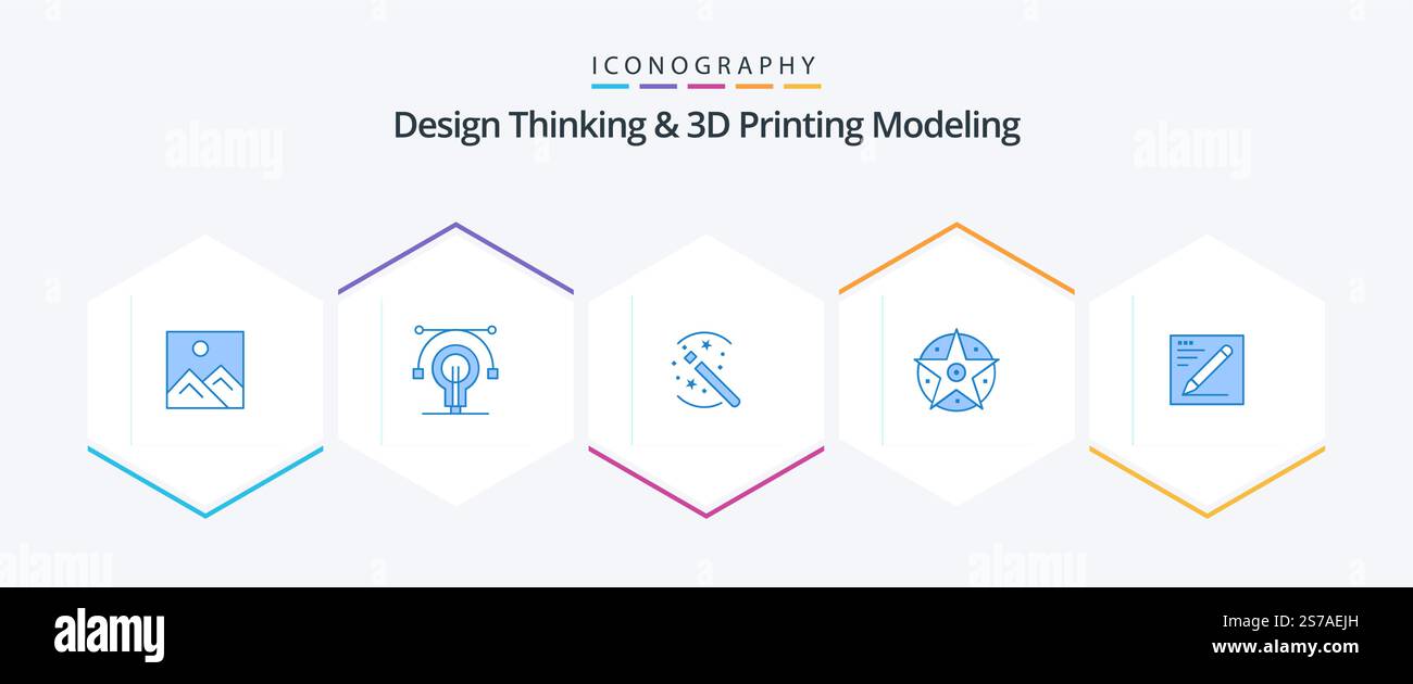 Design Thinking And D Printing Modeling 25 Blue icon pack including ...