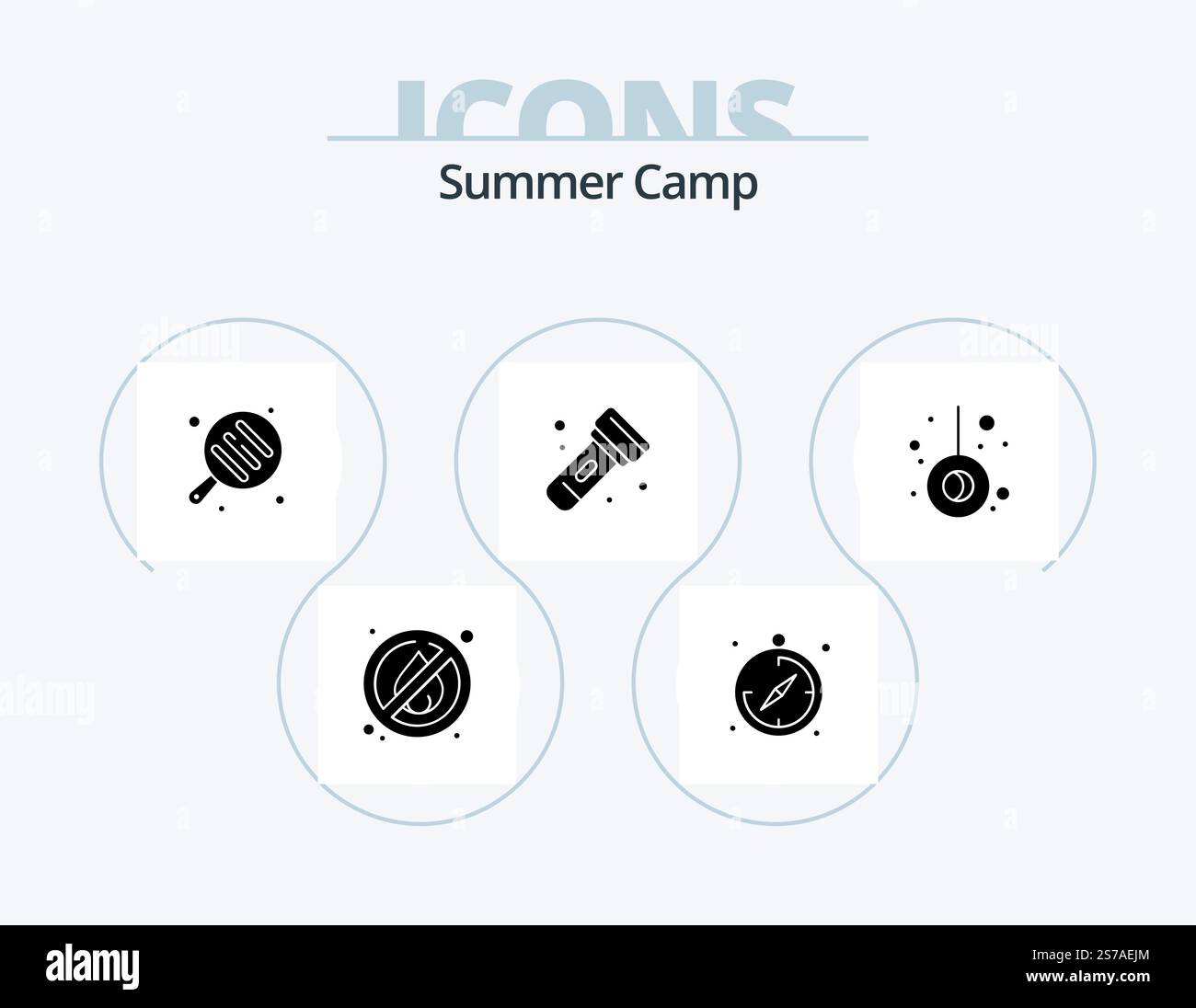 Summer Camp Glyph Icon Pack 5 Icon Design. . camping. pan. pendulum ...