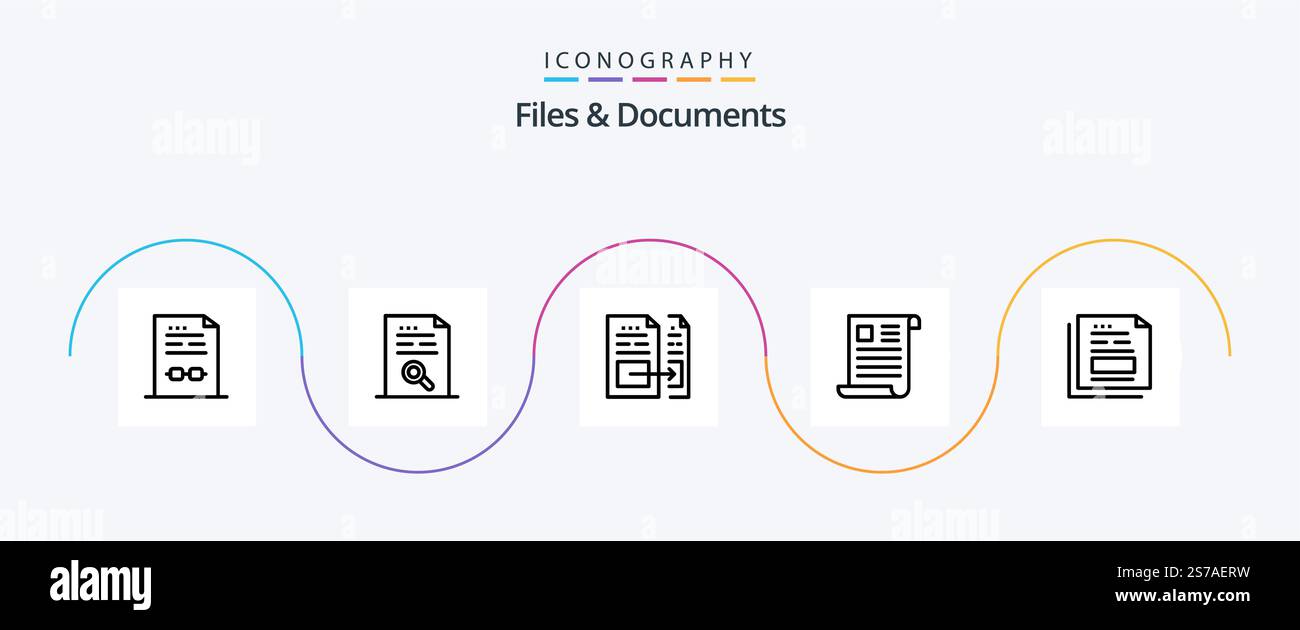 Files And Documents Line 5 Icon Pack Including file. data. file ...