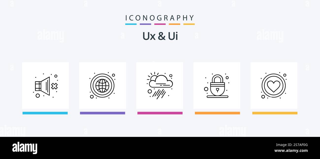 Ux And Ui Line 5 Icon Pack Including global. options. coding. menu ...