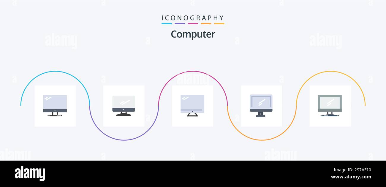 Computer Flat 5 Icon Pack Including Stock Vector Image & Art - Alamy
