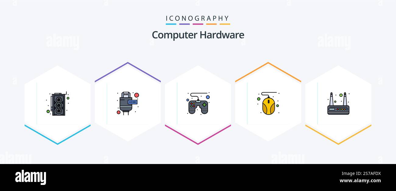 Computer Hardware 25 FilledLine icon pack including . . remote. wifi ...