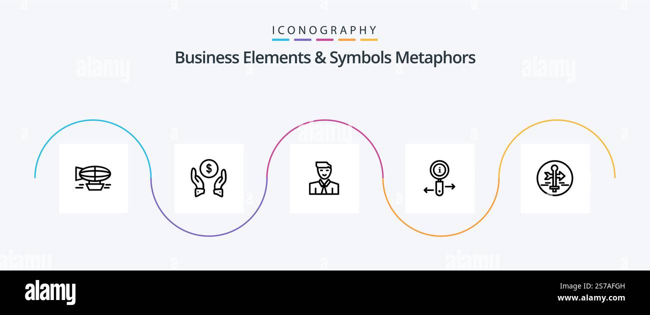 Business Elements And Symbols Metaphors Line 5 Icon Pack Including zoom ...