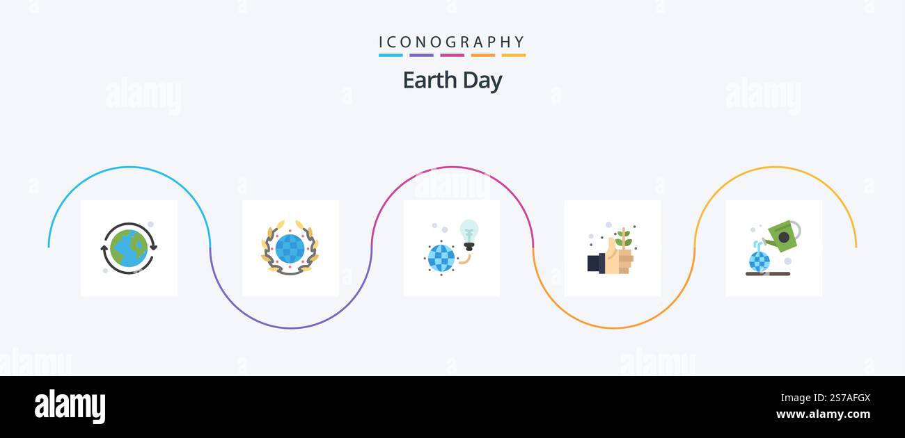 Earth Day Flat 5 Icon Pack Including day. hand. green. safe. earth ...