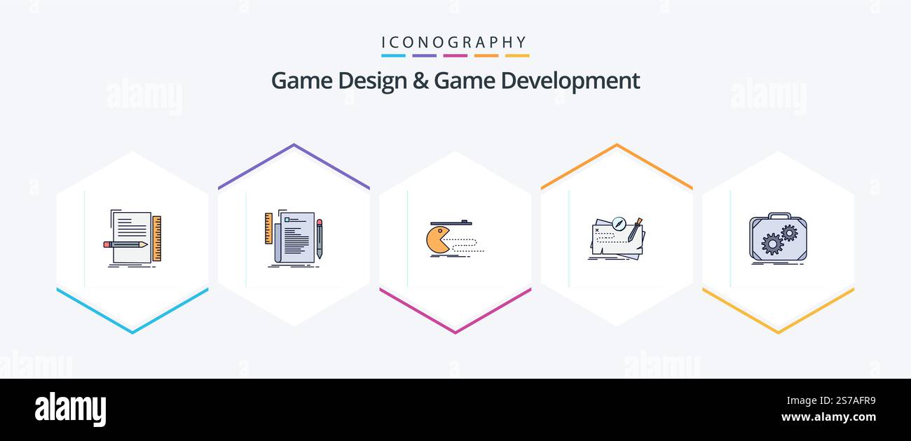 Game Design And Game Development 25 FilledLine icon pack including ...