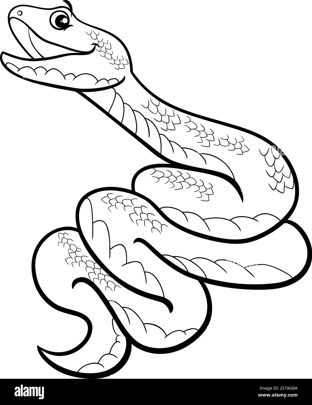 Snake cartoon illustration coloring book hi-res stock photography and ...