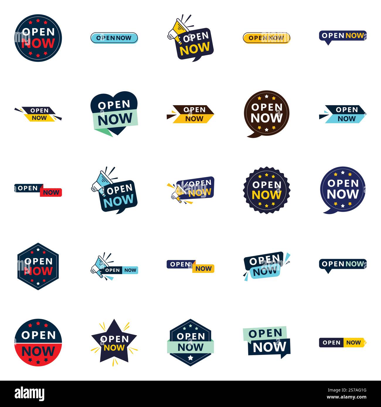 25 Dynamic Open Now Templates for Your Business Stock Vector Image ...